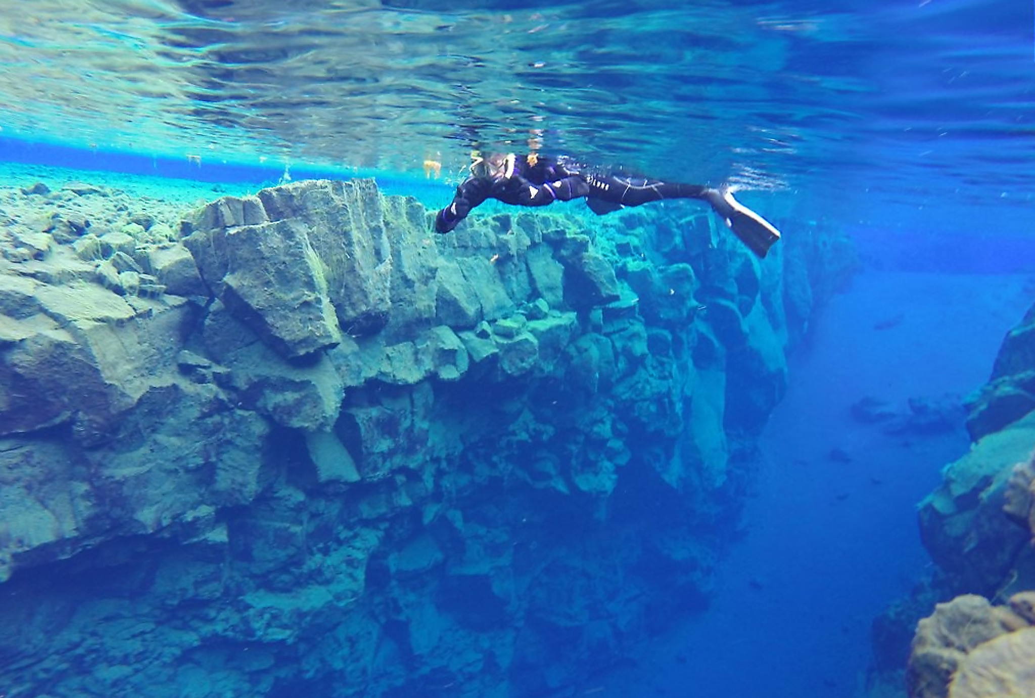 A faire en Islande: snorkeling à Silfra, la faille entre les continents